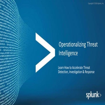 Infosecurity Europe 2016 Operationalizing Threat Intelligence Pptx Information And Network