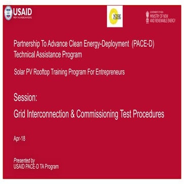 Session 10 grid interconnections & commissioning test procedures | PPTX