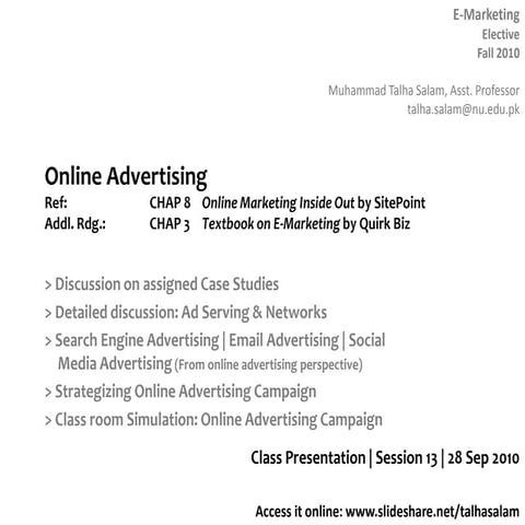 Session 13 E-marketing - 28 Sep 10 | PPT