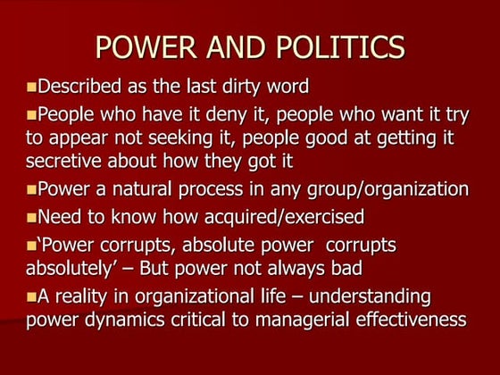 Organizational behavior ( Power and politics ) | PPT