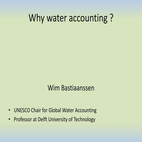 Why water accounting? | PDF