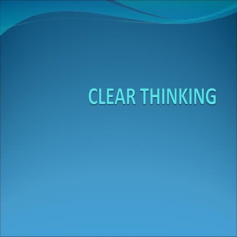 Session 1 clear thinking | PPT | Religion & Spirituality