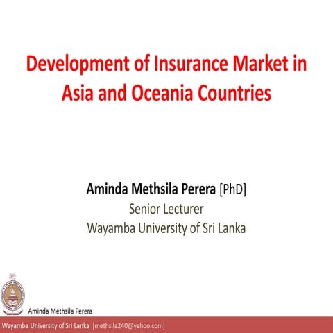 Development of Insurance Market in Asia and Oceania Countries | PPT