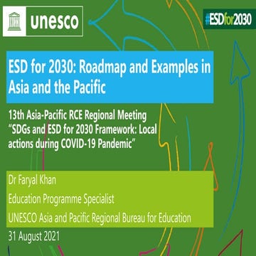 ESD for 2030: Roadmap and Examples in Asia and the Pacific | PDF