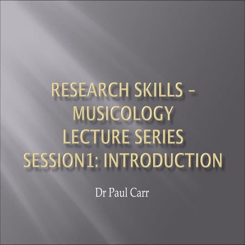 Introduction to Musicology Lecture | PPT