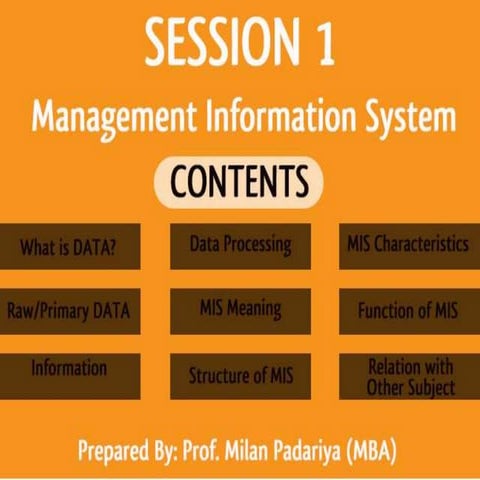 Session 1 introduction of management information system | PPTX