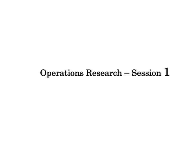 Introduction to Operations Research | PPTX