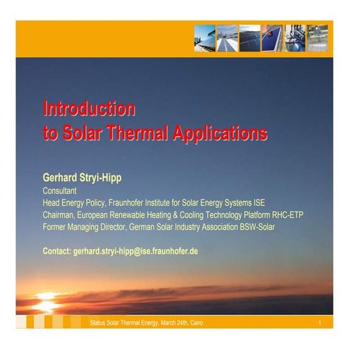 Application of Solar Energy | PPT