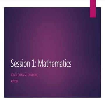 Session 1 math | PPTX