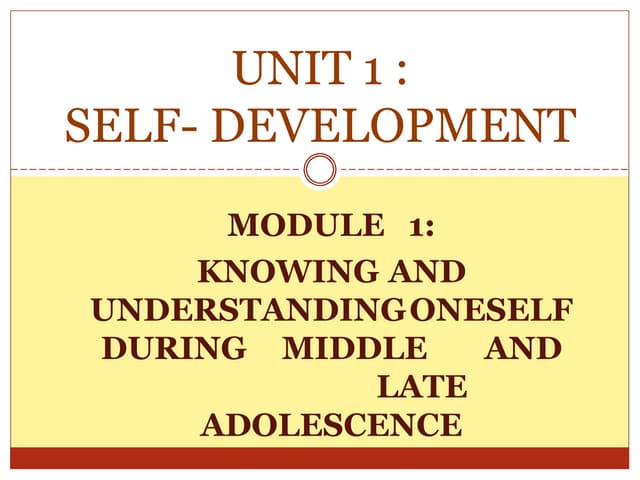 Module 1: Personal Development | PPTX