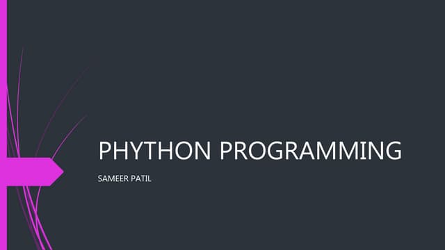 Python Programming | Ppt