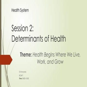 Health Determinate - introduction to obtimize health care | PPTX