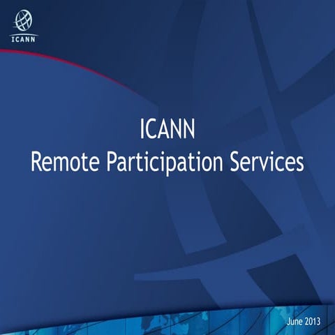 Diplo E-Participation Day, ICANN Remote Participation Services | PPT