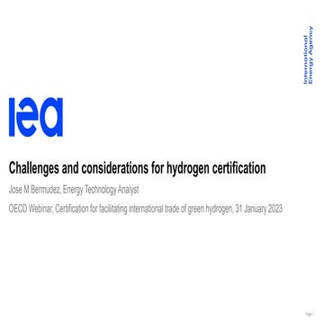 Certification system for renewable and non-renewable hydrogen & derivatives to trigger ...