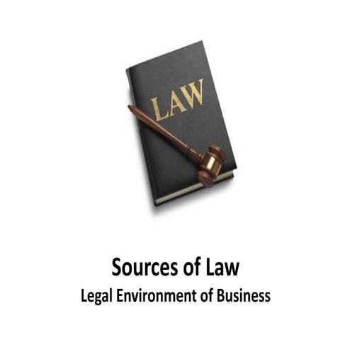 Sources of law - Legal Environment of business - Business Law - Manu ...