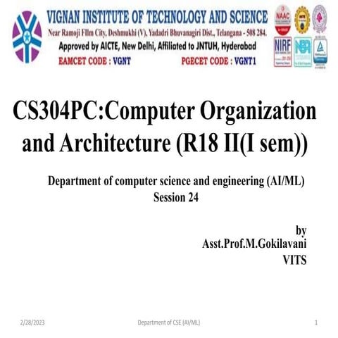 Cs304pccomputer Organization And Architecture Session 24 Input Output Interruptpptx 