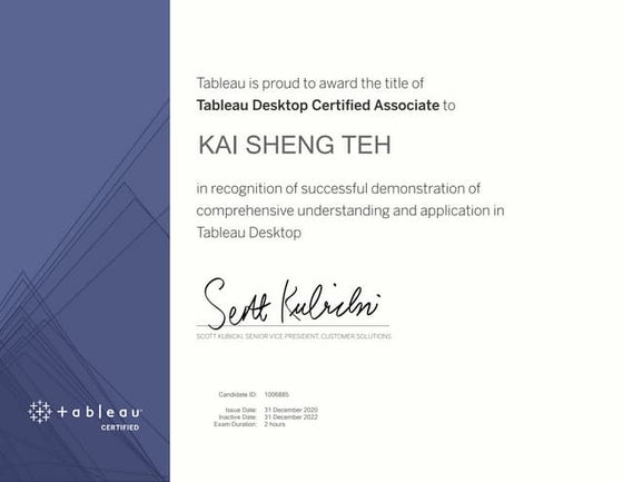 Tableau Desktop Qualified Associate | PPT