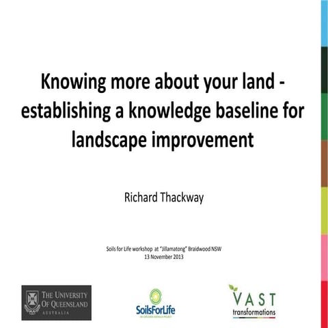 Knowing more about your land - establishing a knowledge baseline for ...