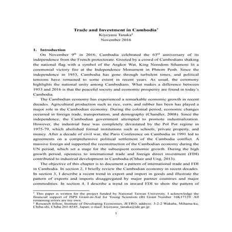 Session 2 tanaka trade and investment in cambodia | PDF