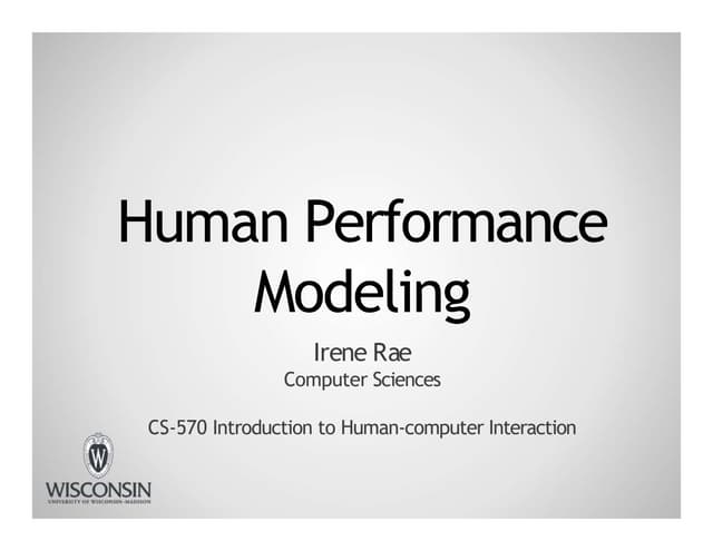 HCI 3e - Ch 12: Cognitive models | PPT