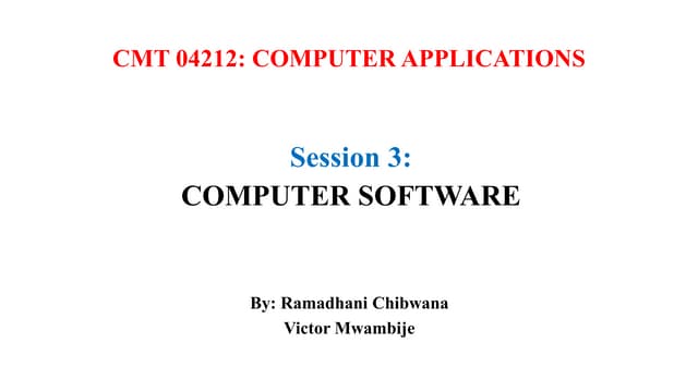 Computer Software & its Types | PPTX