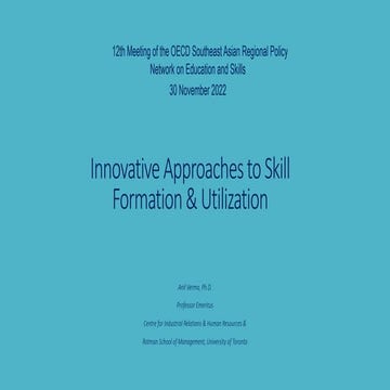 Innovative Approaches to Skill Formation and Utilization | PDF