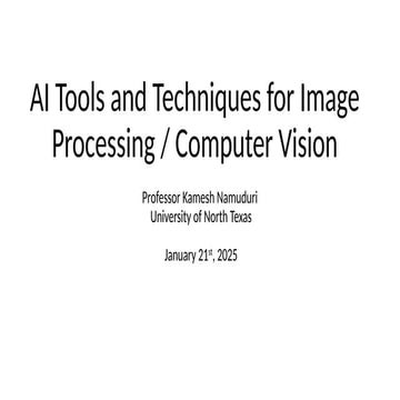 AI TOOLS AND TECHNIQUES FOR IMAGE PROCESSING | PPTX