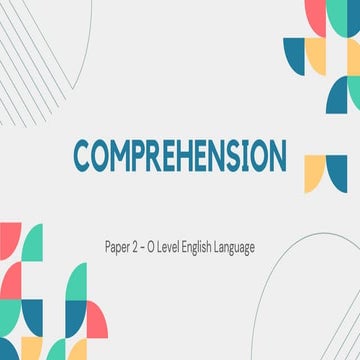 O Level English Language - Comprehension Section A.pdf