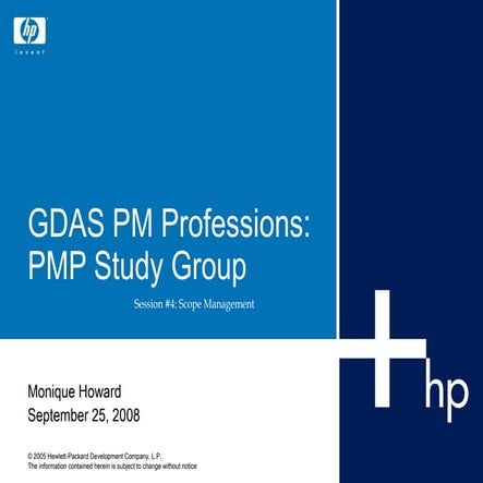 Session 4 gdas pmp study group presentation | PPT
