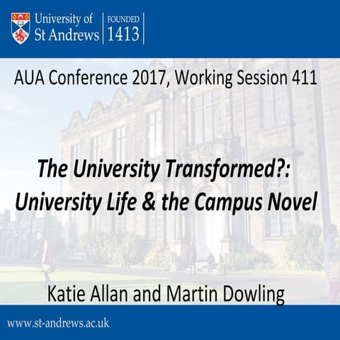 The University Transformed? University Life and the Campus Novel | PPT