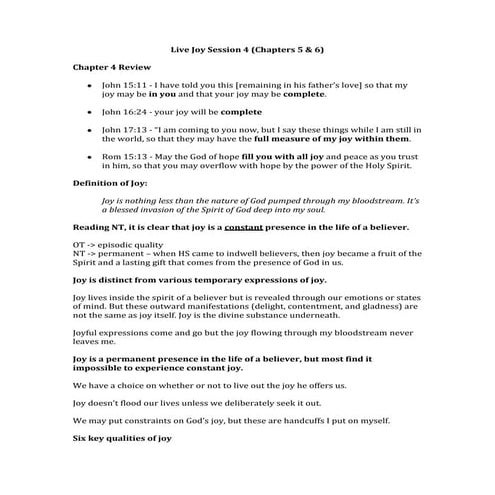 Session 7: Joy Busters (Questions) | DOCX