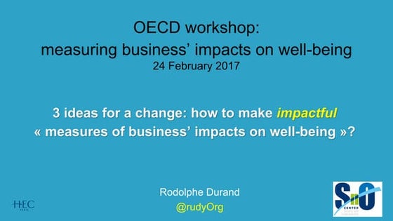 OECD Workshop: Measuring Business Impacts on People’s Well-being ...