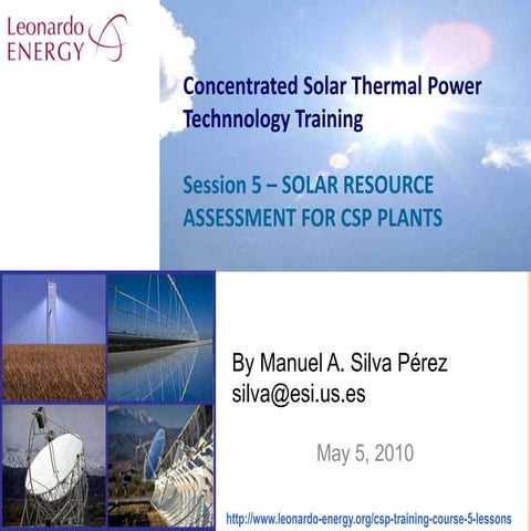 Concentrated Solar Power Course - Session 5 - Solar Resource Assessment ...
