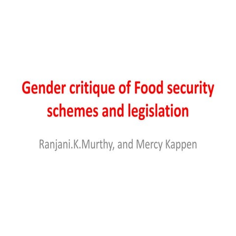 Visthar- Session 5: Gender critique of food security schemes and ...