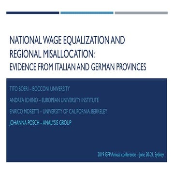 NATIONAL WAGE EQUALIZATION AND REGIONAL MISALLOCATION: EVIDENCE FROM ITALIAN AND GERMAN ...