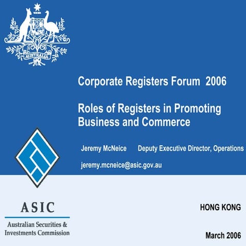 Roles of Registers in Promoting Business and Commerce | PDF