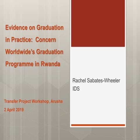 Evidence on Graduation in Practice: Concern Worldwide's Graduation ...