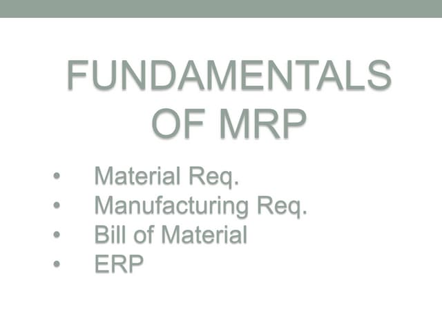 Stock requirements list md04 | PPT