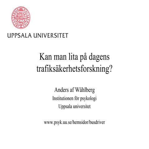 Session 60 Anders af Wåhlberg | PDF