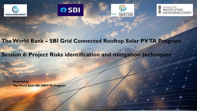 RISK MITIGATION - KEY TO CHEAPER RENEWABLE ENERGY - | PPTX