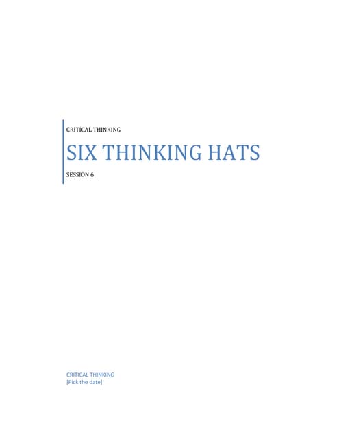 Six thinking hats | PPTX