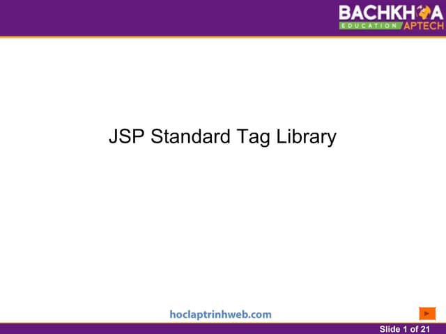 Session 7 Jstl Giáo Trình Bách Khoa Aptech Ppt