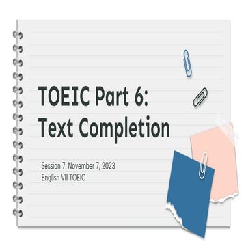 TOEIC Part 6 Discussion | PPTX