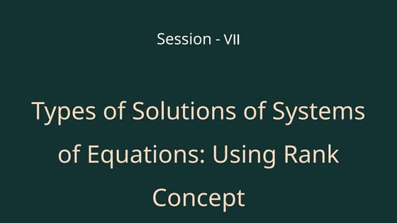 System of Homogeneous and Non-Homogeneous equations ppt nadi.pptx | Physics | Science