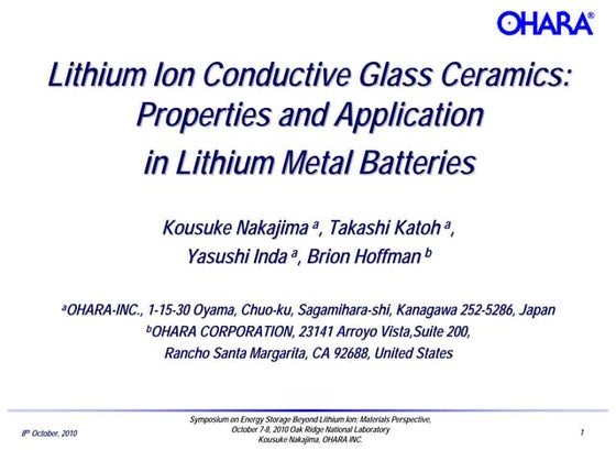 Lithium sea water battery overview | PPT