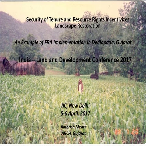 Security of Tenure and Resource Rights Incentivizes Landscape ...