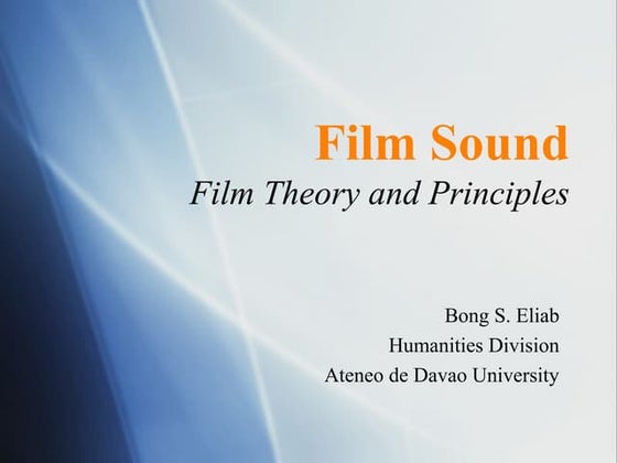 Film Sound Techniques | PPTX | Soundtracks, TV and Showtunes | Music