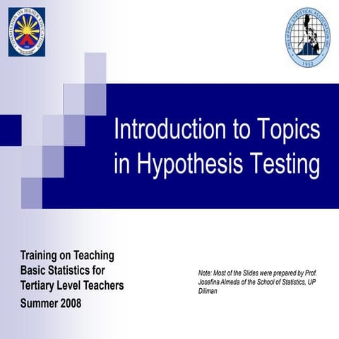 Session 9 intro_of_topics_in_hypothesis_testing | PPT