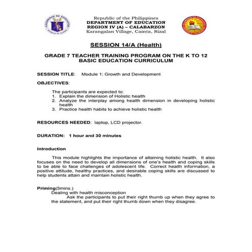 Session guide health-session14 a | PDF