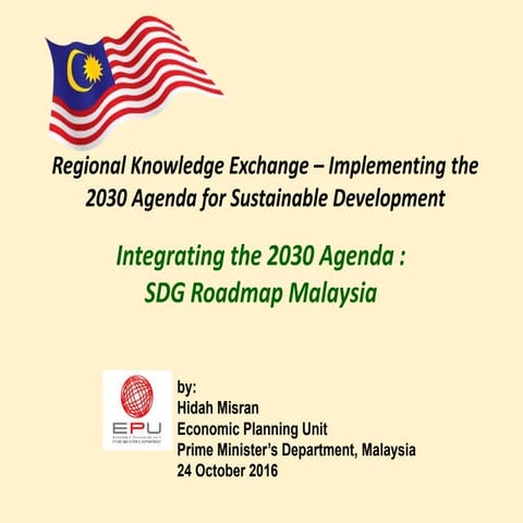 Integrating the 2030 Agenda: SDG Roadmap Malaysia | PPTX